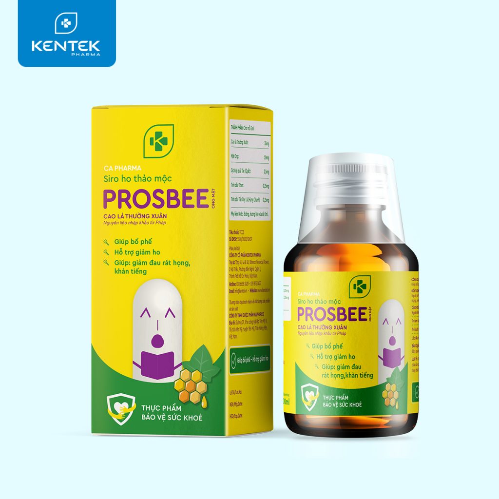 SIRO HO THẢO DƯỢC PROSBEE ONG MẬT (Dạng gói) - KENTEK PHARMA JSC